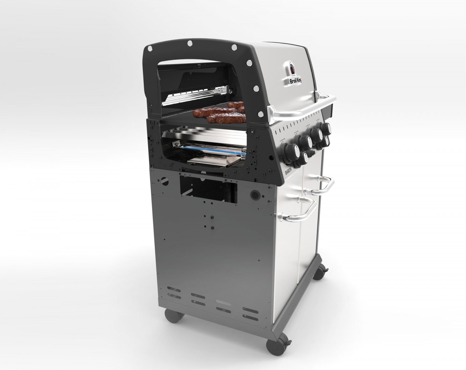 Broil King Baron S490 IR - Modell 2020 inkl. Drehspieß + Motor